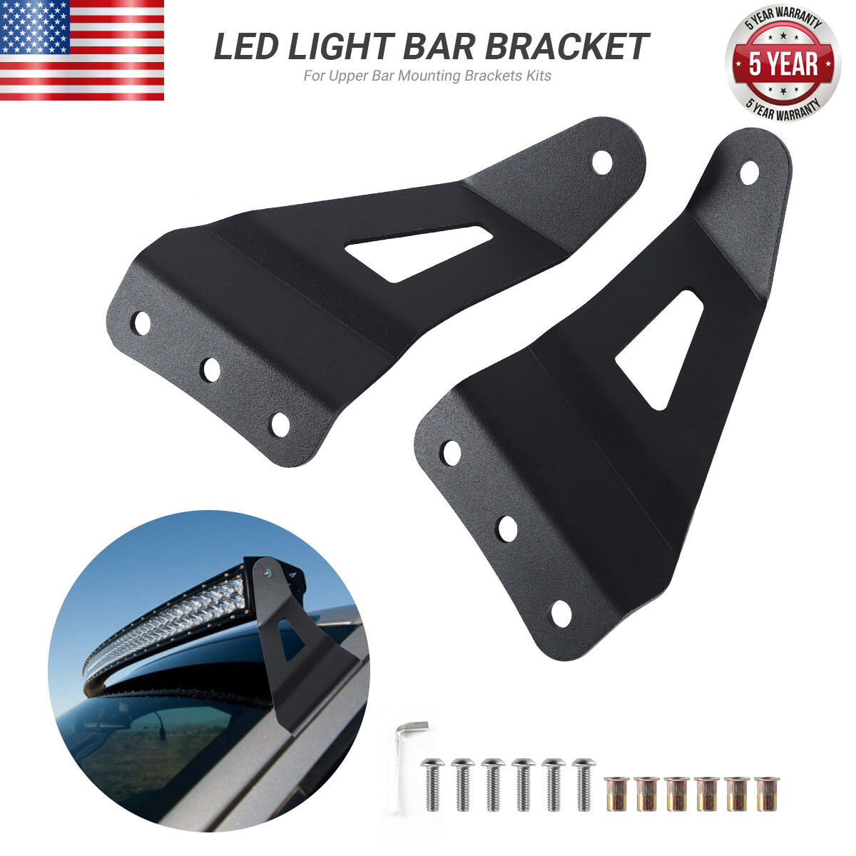 Roof Light Bar Mounting Brackets LED Lightbar Bracket – Rackless