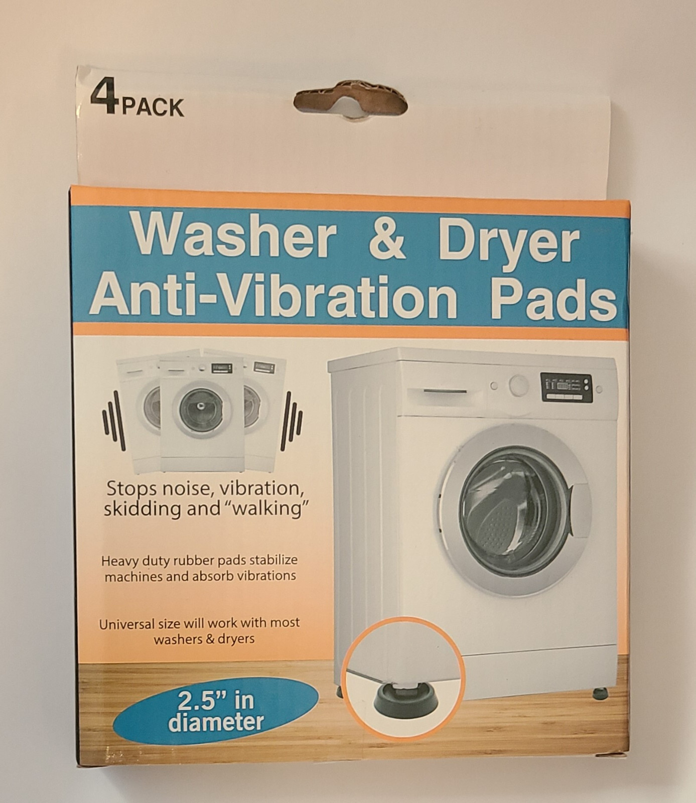 Washer and Dryer Anti-Vibration Slip-Resistant Pads 4 Piece Set 2.5 ...