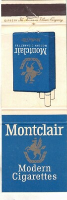 MONTCLAIR-MODERN CIGARETTE'S-MATCHBOOK-EMPTY-ONE 1/2 INCHES WIDTH-1960 ...