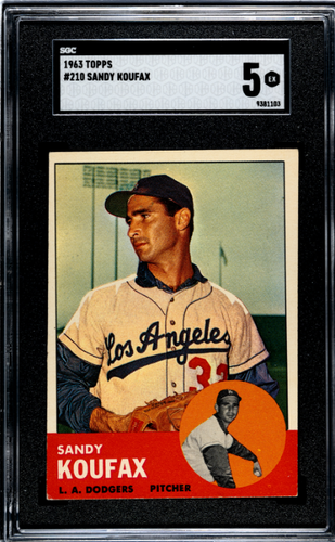 SGC 5 1963 Topps #210 Sandy Koufax Los Angeles Dodgers NO RESERVE! | eBay
