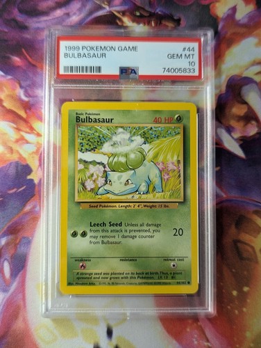 Pokemon PSA 10 BULBASAUR 44/102 - BASE SET - GEM MINT | eBay
