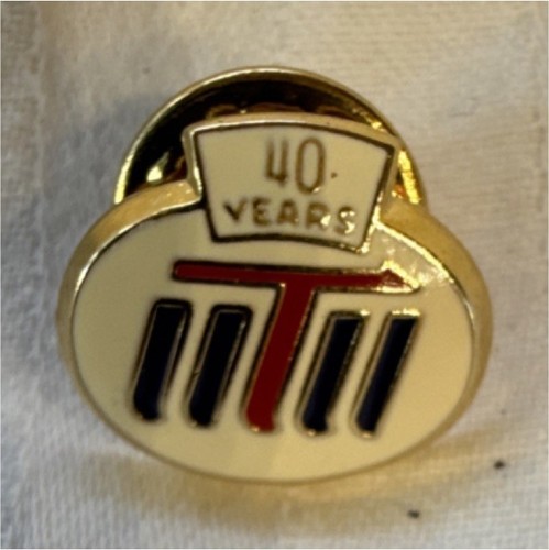 MKT Railroad 40 Years Service Pin MBTA 40 Years Commemorative Gold Tone ...
