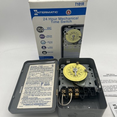 Intermatic T101R 120V SPST 24-Hr Mechanical Time Switch | eBay