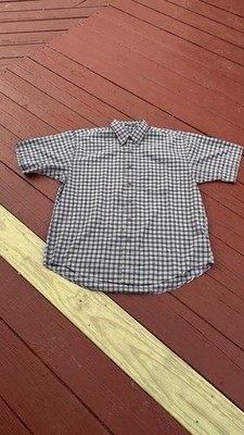Van Heusen Men’s Large Wrinkle Free Tan & Black Checks Button Down ...