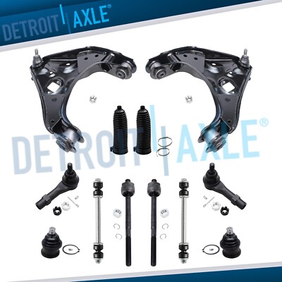 12pc Front Lower Control Arm Tie Rod Sway Bar Torsion Bar 1998-2011 ...