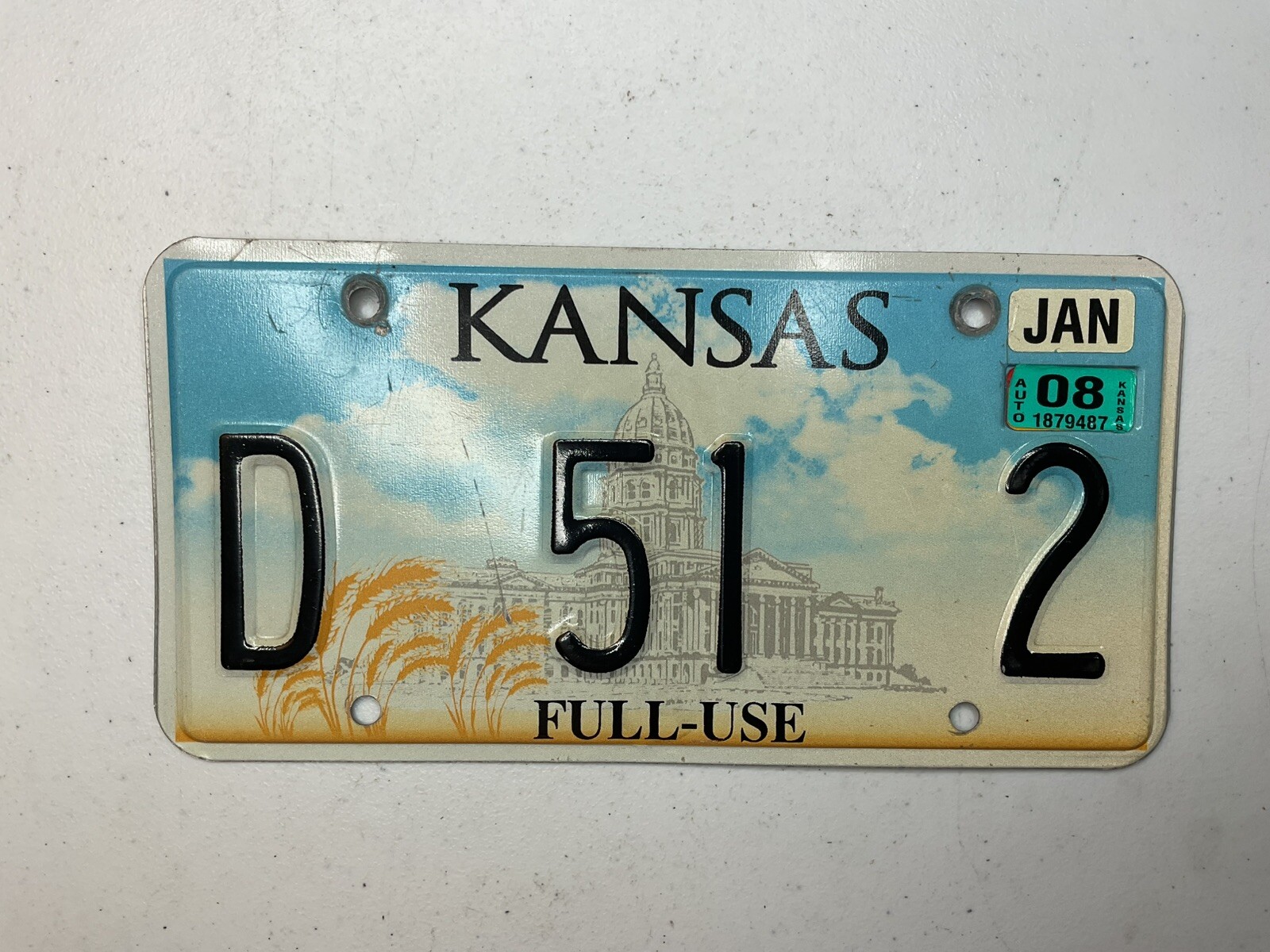 2008 Kansas Dealer License Plate Tag# D 51 2 Full Use | eBay