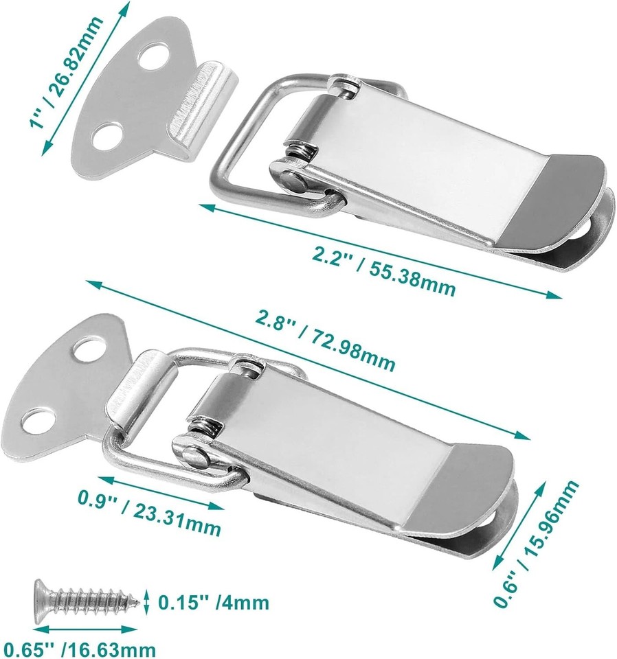 8Pk Stainless Steel Spring Loaded Buckle Latch Toggle Hasp Lock for ...