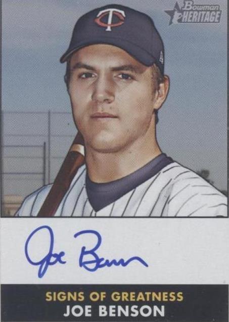 2007 Bowman Heritage - Signs of Greatness Joe Benson #SG-WJB (AU, RC ...
