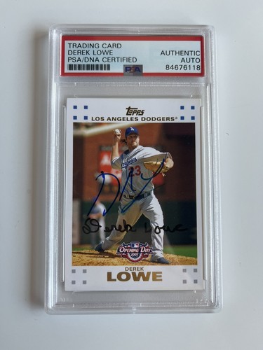 2007 Topps #118 Derek Lowe Autographed/Signed Psa/Dna Certified LA ...