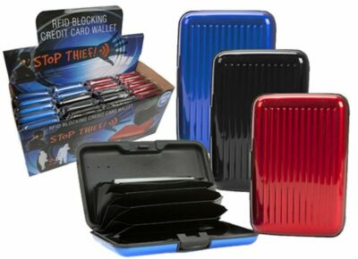RFID Scan Protected ALUMINIUM Hard Case SECURITY Wallet Credit Card ...