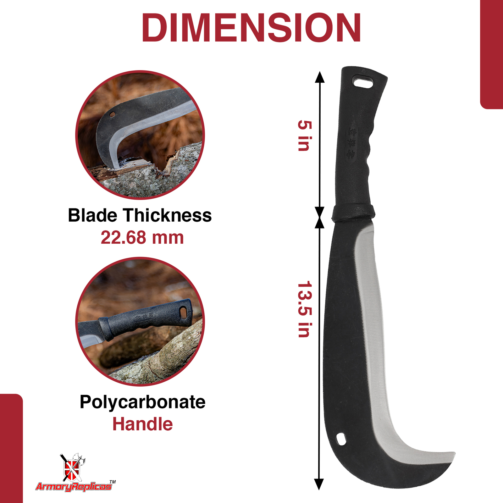 OUTDOOR HUNTING SURVIVAL MACHETE KNIFE FUL TANG KUKRI DESIGN SHARP ...