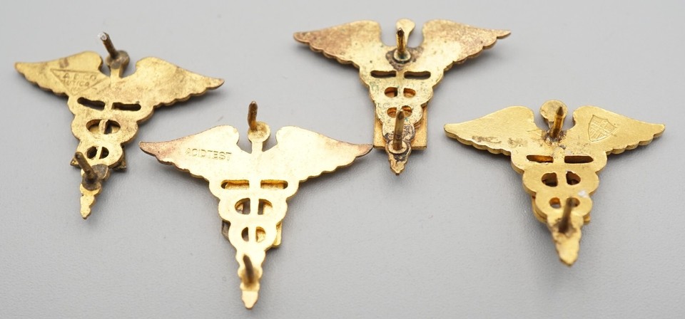 WWII Army Medical Nurse, Dentist, Administrative Officer Insignia Pins ...