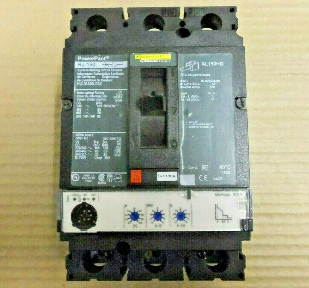 NEW SQUARE D HJL HJL36100U33X 3 Pole 100 Amp 600v Circuit Breaker ...
