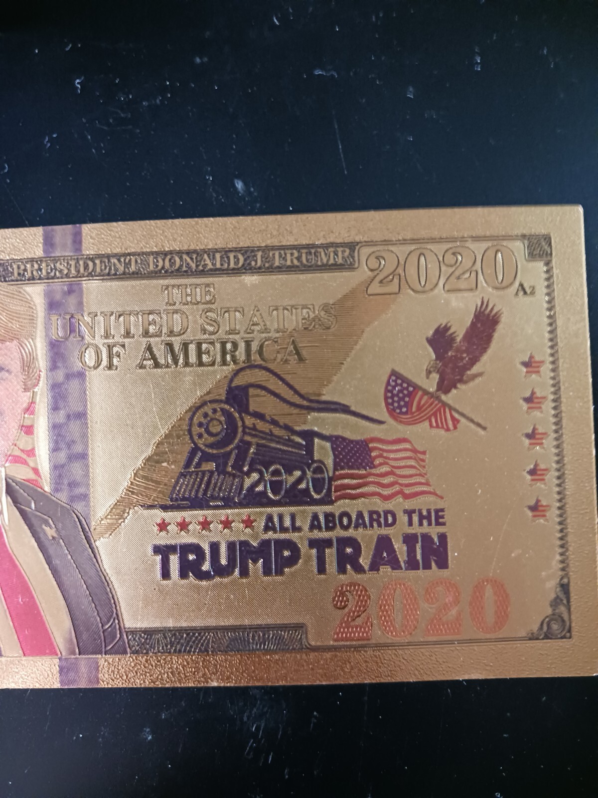 President Donald Trump.. 2020 Trump Train Bill.. 24K Gold 3D Overlay | eBay