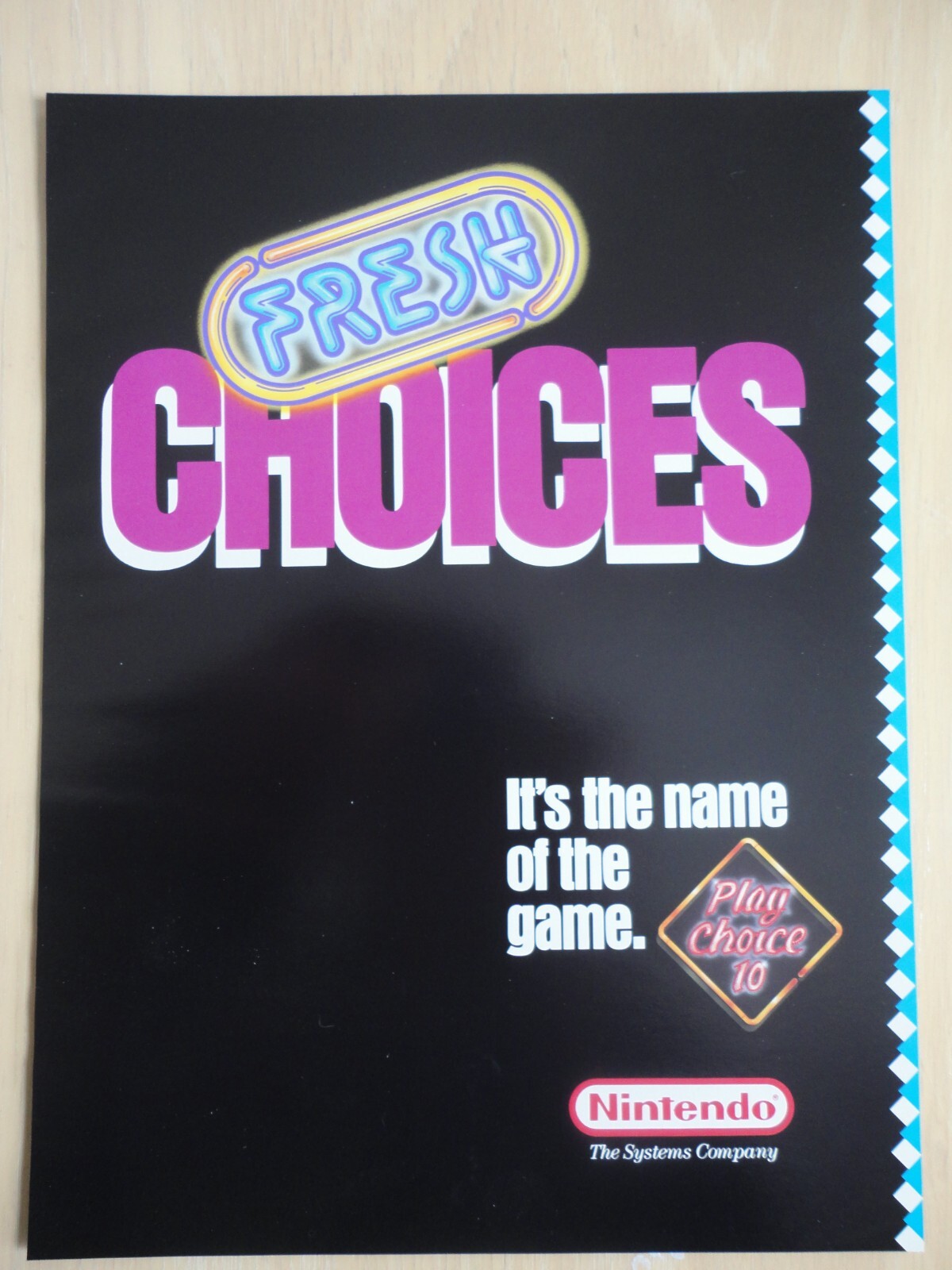 Play Choice 10 Video Arcade Machine Flyer Original Magazine Pull Out Ad ...