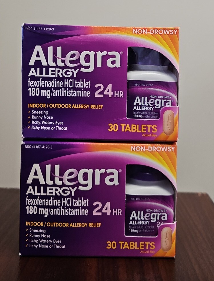 Exp 8/26 Allegra 24 Hour Allergy Relief Tablets 30x2=60 Tablets EXP 8/ ...