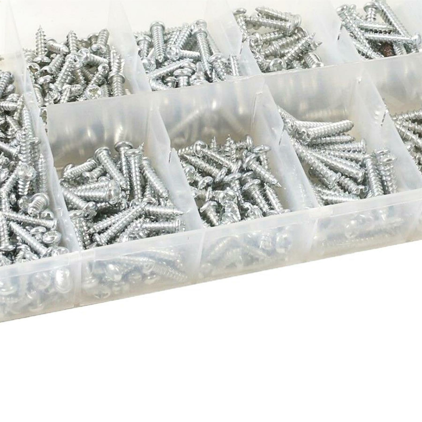 550 Pc Assorted Self Tapping Screws, Steel BZP for Wood, Plastic ...