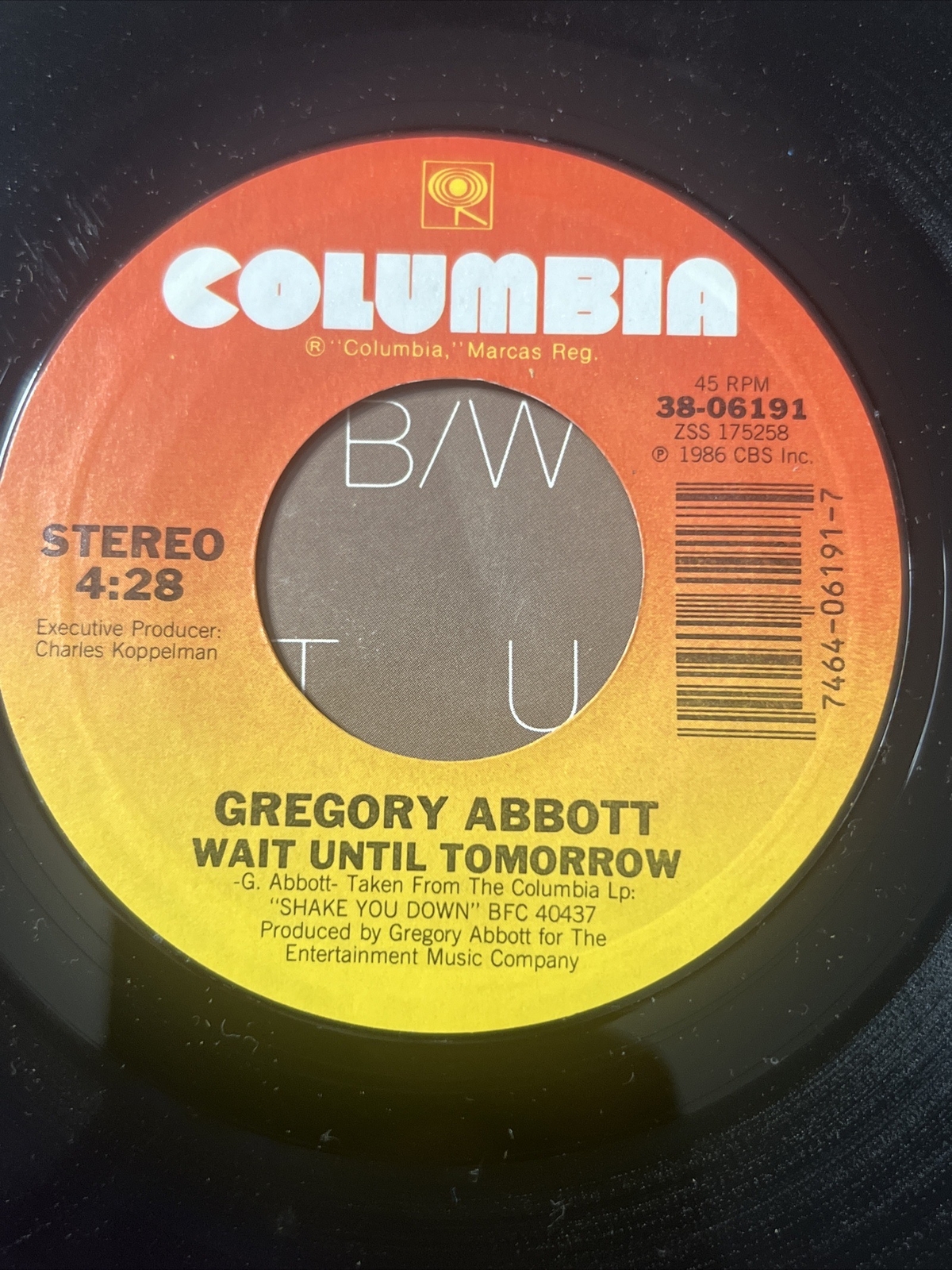 GREGORY ABBOTT - Shake You Down - Columbia Records - 45 Record & Sleeve ...