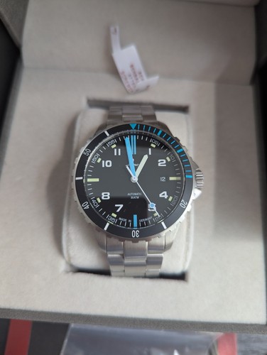 Laco Atlantic Automatic Black Blue 42mm Divers Watch | eBay UK