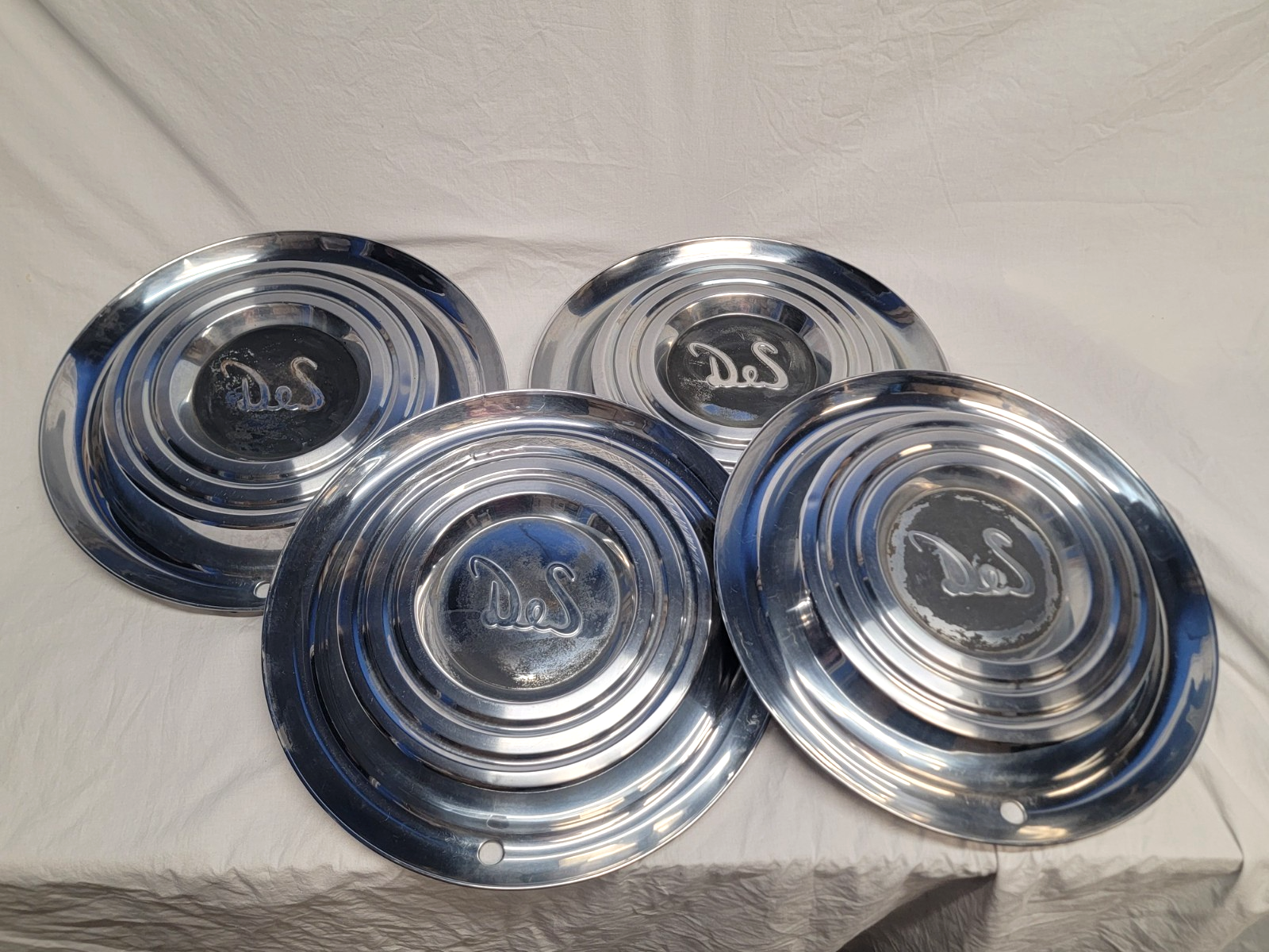SET OF 4 1956 DESOTO FIREDOME FIREFLITE HUB CAPS WHEEL COVERS HUBCAPS ...