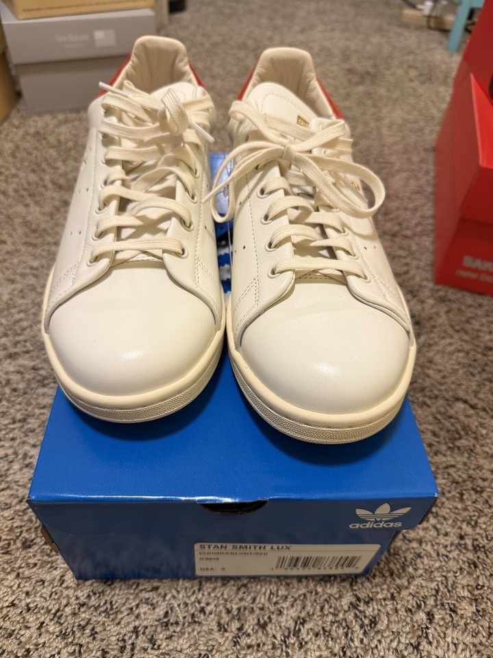 Adidas Stan Smith Lux 'Cloud White/Cream White/Red' Men's Size 9 IF8846 ...