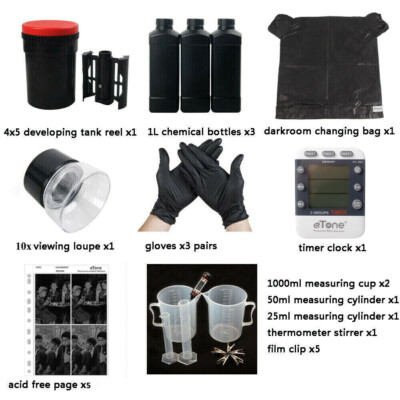 Darkroom Developing Tank Equipment Processing Kit Spiral Reel 4x5 Color ...