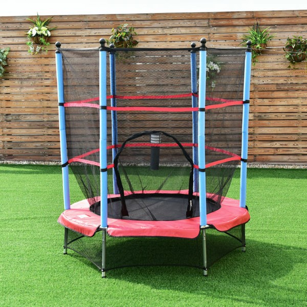 Costway 4.5ft Kid Trampoline Junior Safety Net&skirt Kids Toddlers ...