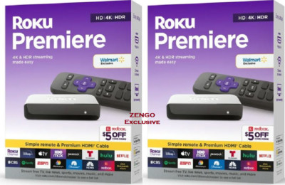 Roku Premiere 4K/HDR Streaming Media Player with HDMI Cable & Remote ...