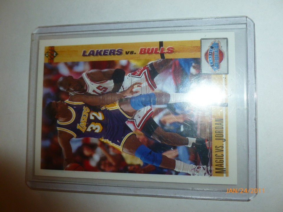 1991-92 UPPER DECK Basketball Magic Johnson Vs. Michael Jordan Card VG ...