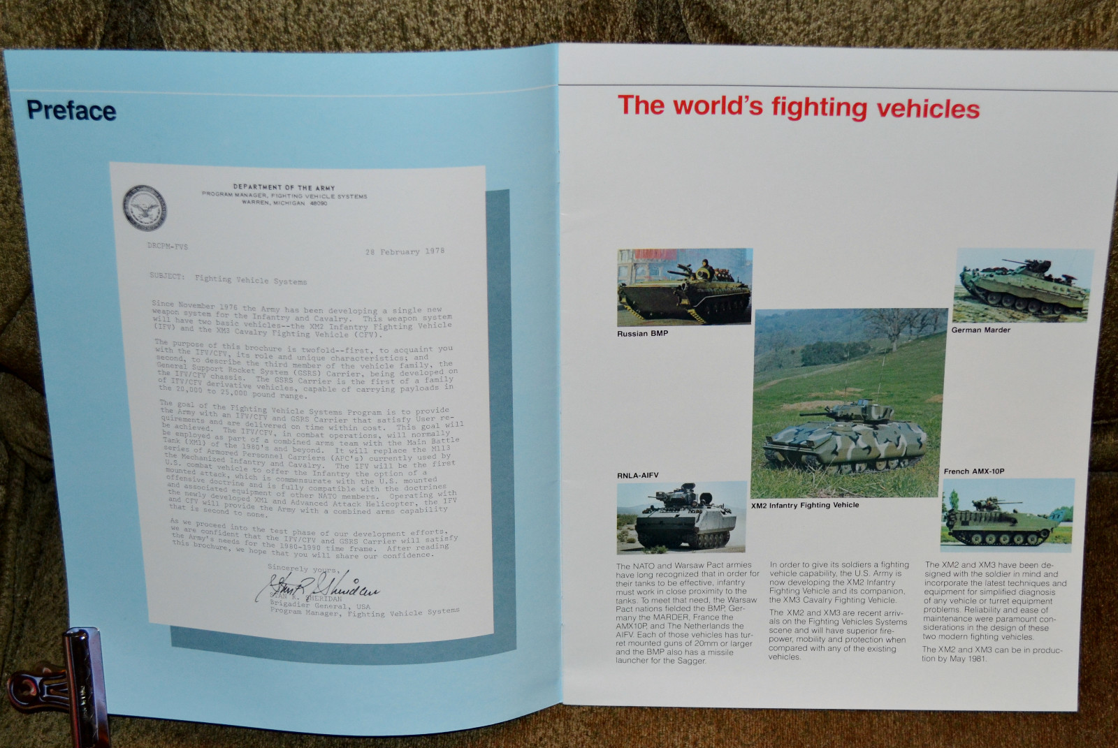 1978 ADV Prototype M2 M3 Bradley XM2 XM3 XM1 M1 Abrams Fighting Vehicle ...