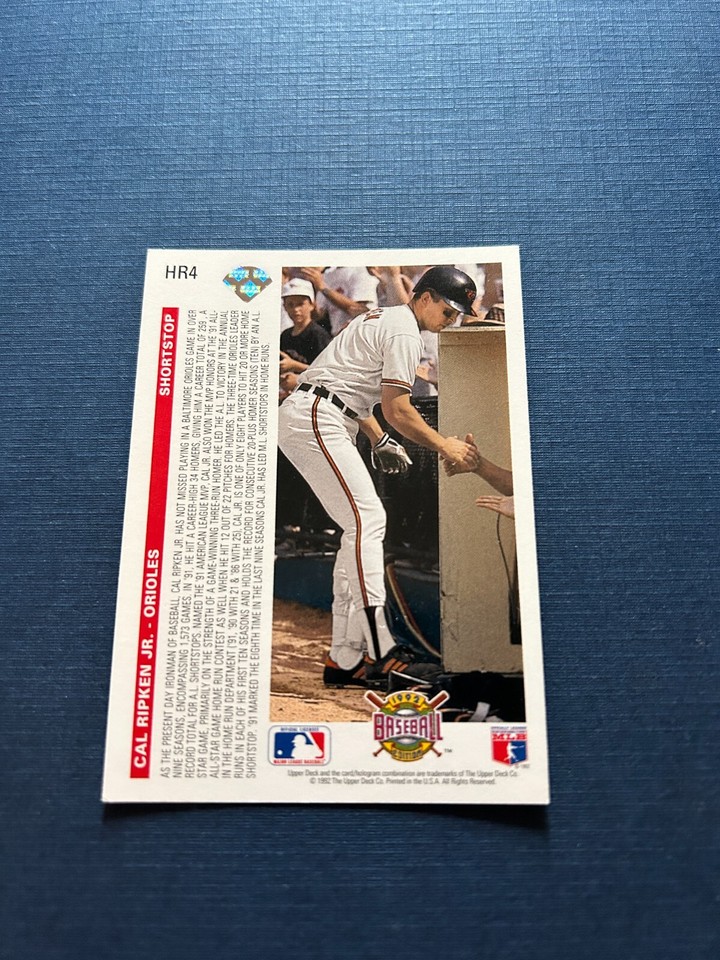 1992 Upper Deck Baseball Cal Ripken Jr. Homerun Heroes Insert #HR4 HOF ...