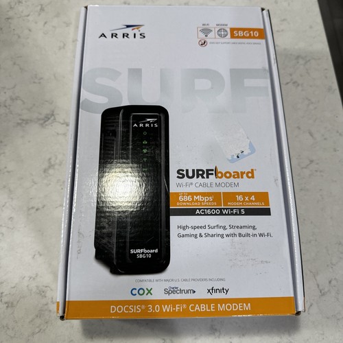 Arris SURFboard SBG10 DOCSIS 3.0 Cable Modem & AC1600 Dual Band Router ...