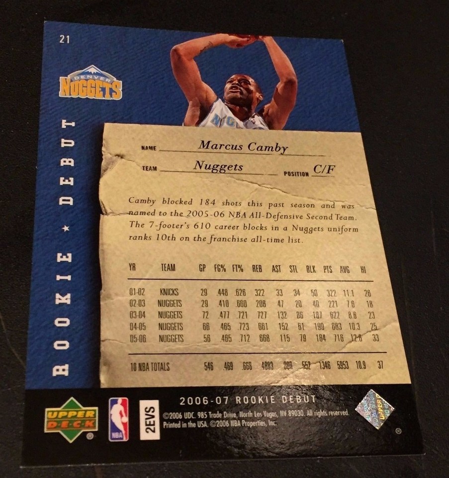 Marcus Camby 2006-07 Upper Deck Rookie Debut Gold SP Parallel Card Ser ...