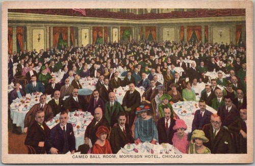 CHICAGO Illinois Postcard MORRISON HOTEL "Cameo Ball Room" c1920s ...