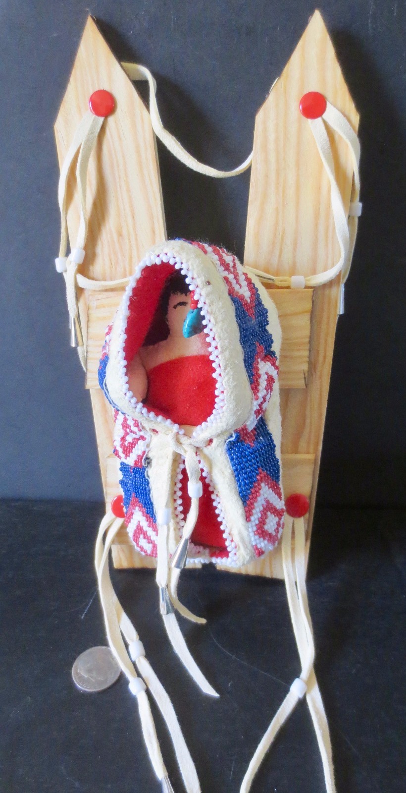 Small Plains Cradleboard/doll w/diamond design beadwork -Paul St John ...