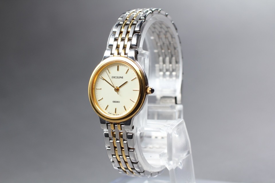 1991 [N MINT in Box] Vintage Seiko Exceline 7321-0710 Quartz Gold ...