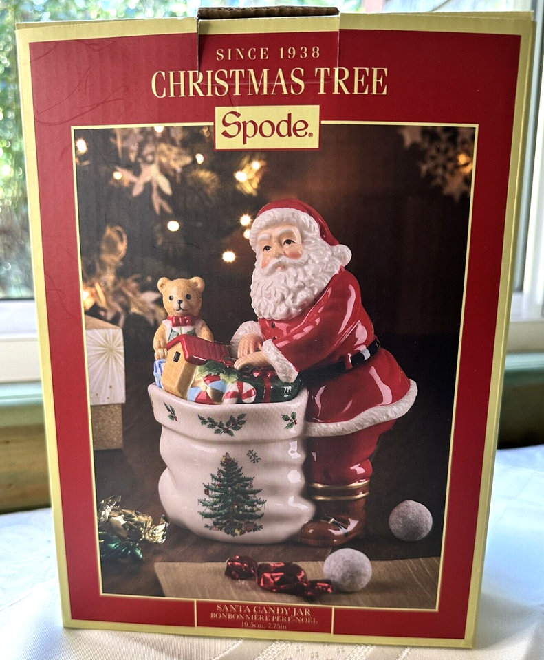 Spode Christmas Tree Collection - Santa Candy Jar | Christmas Storage ...
