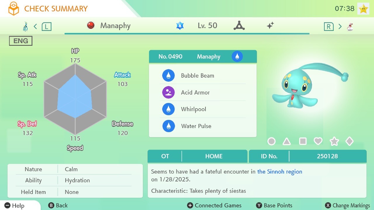 🌟2025 Shiny Manaphy HOME Event | Pokemon Scarlet & Violet🌟 Untouched | eBay
