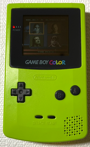 Gameboy Color Console Green Kiwi Lime Nintendo GBC Tested +WWE WWF ...