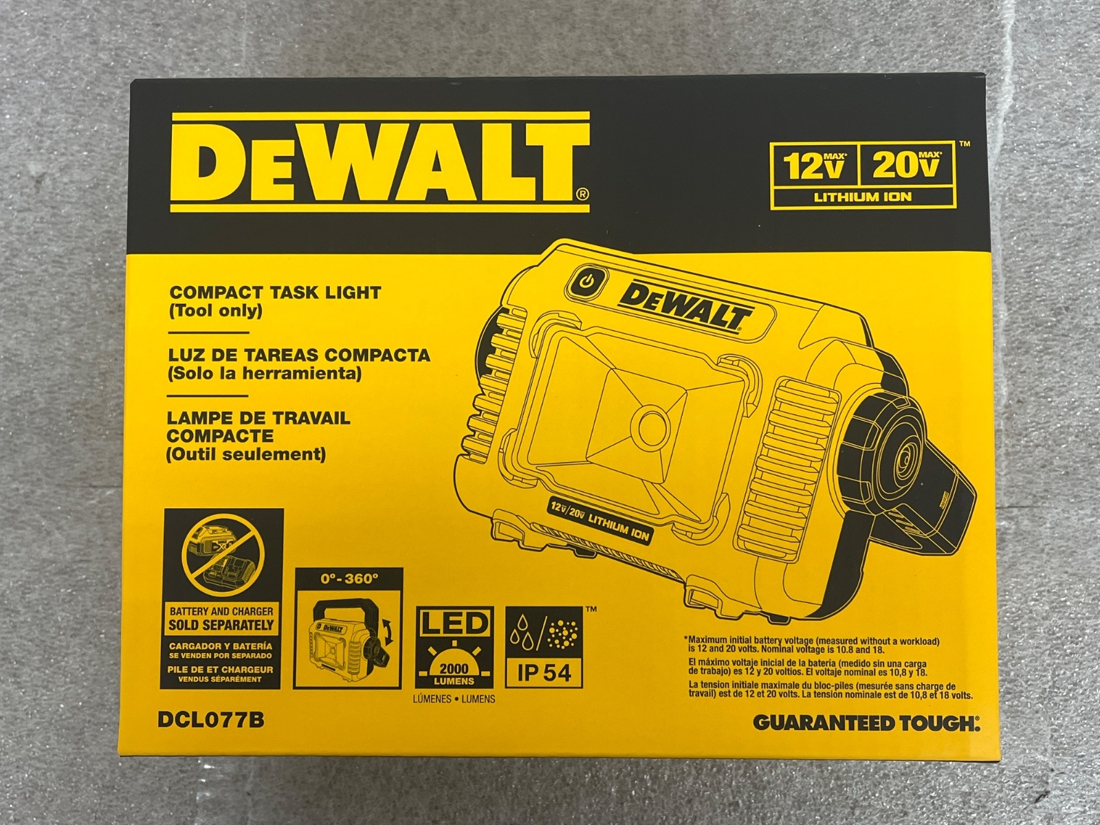 Brand New DeWalt 12v - 20v Max Compact LED Task Light DCL077B (Tool ...
