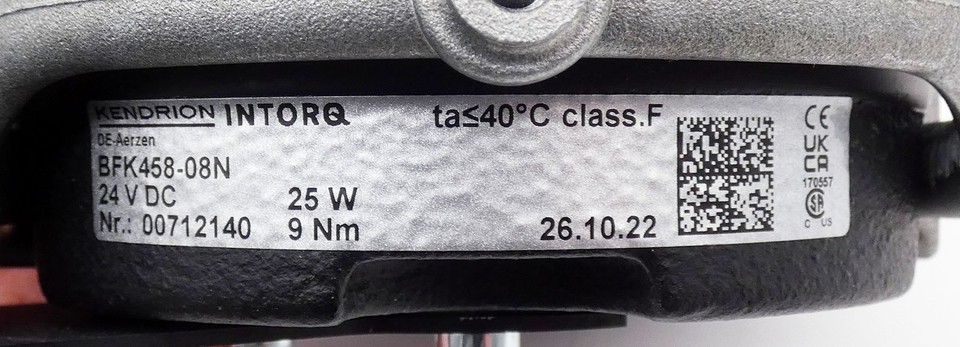 INTORQ KENDRION BFK458-08N 00712140 24VDC 25W 9Nm Magnetteil komplett ...