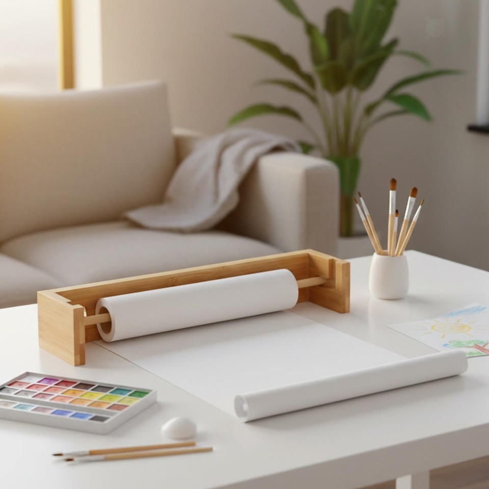 Wooden Easel Paper Roll Holder Multipurpose Easy to Use DIY Versatile ...