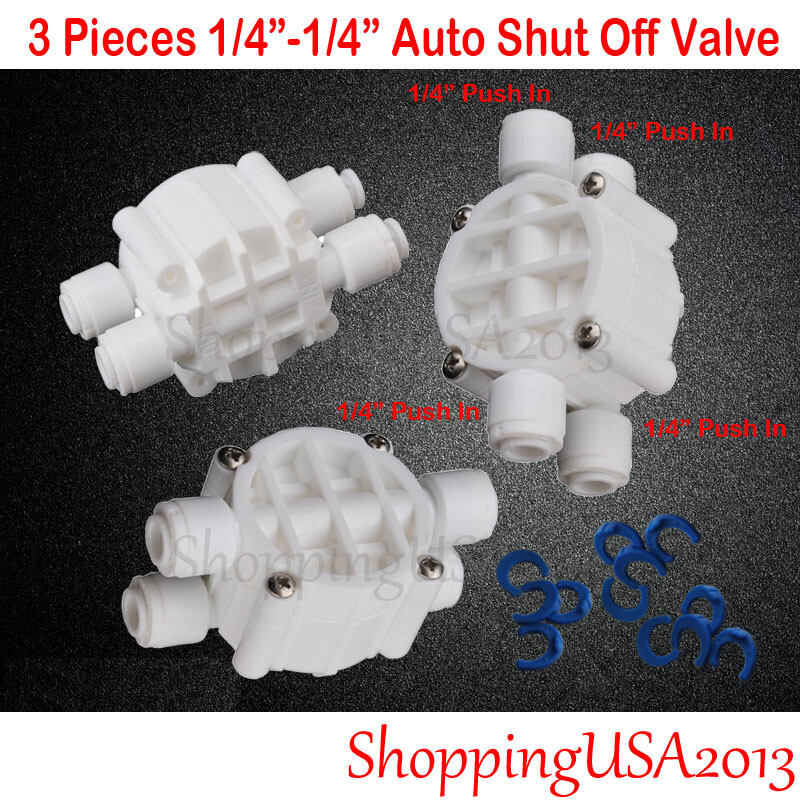 Auto Shut Off Valve 1/4" Check Valve Flow Restrictor RO Water Filter ...