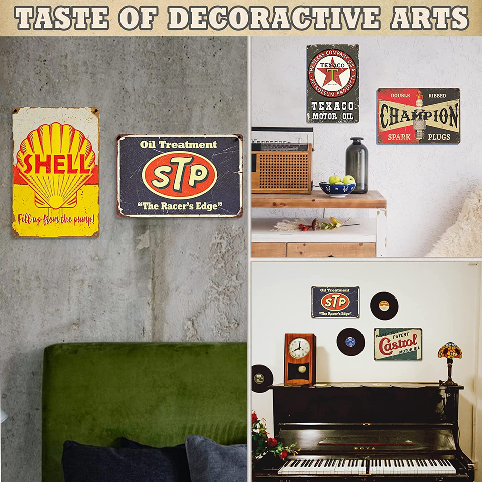 Vintage Metal Road Signs Garage Decorations, Oil and Gas Station Signs ...