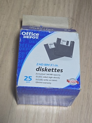 2HD IBM Formatted 3.5” Floppy Disks Diskettes 1.44 MB 24 Office Depot ...