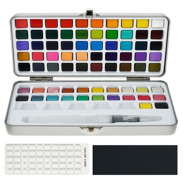 72 Watercolour Paint Set With Brush Painting Water Colour Art Artist ...