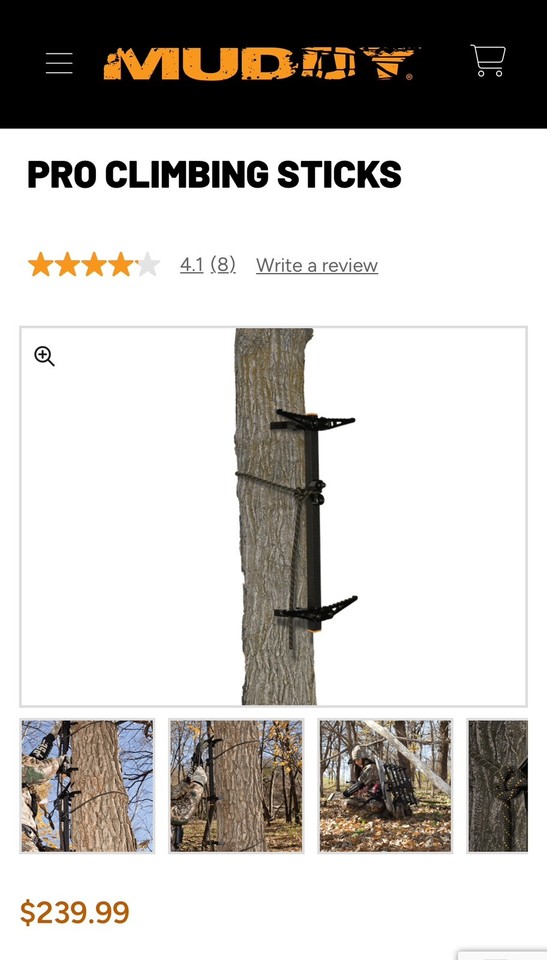 Muddy Pro Climbing Sticks 4-Pack Hunting Tree Stand Climbing Systems ...