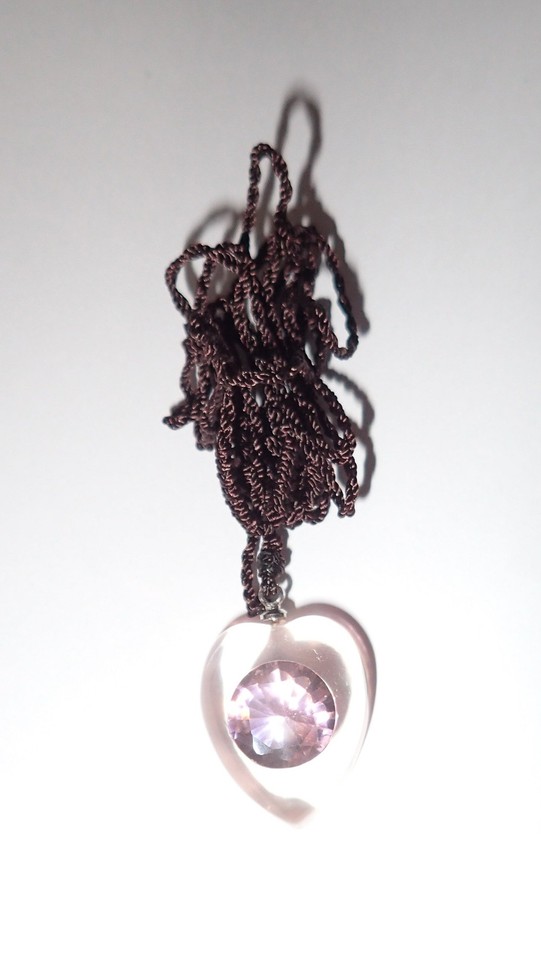 Pink Color Cubic Zirconia Cabochon set in Heart shape Necklace SD53 ...