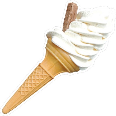 GIANT ICE CREAM VAN STICKER CONE WITH LEFT FLAKE DECAL | eBay