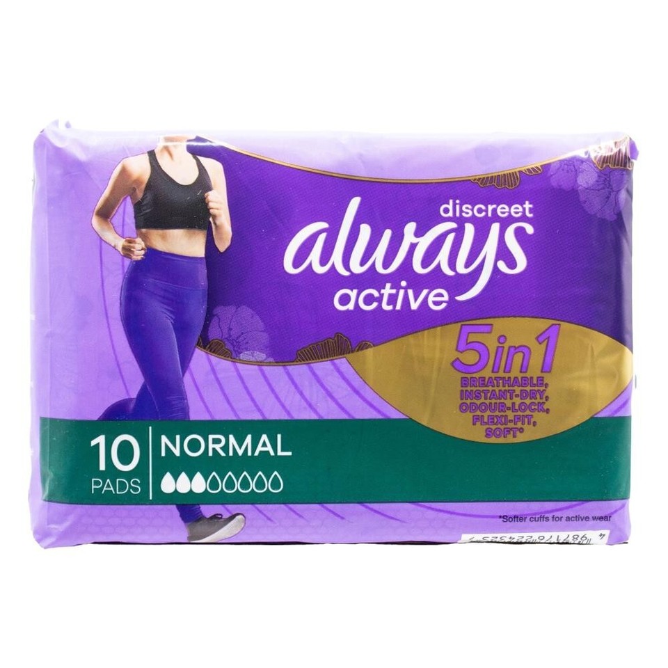 40 x ALWAYS ACTIVE PADS DISCREET 5 IN 1 NORMAL BRAND NEW (4 x PK10 ...